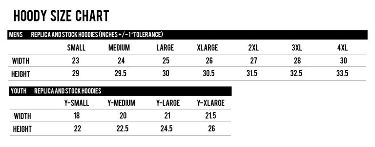 sublimated-hoody-size-chart | Sublimation Kings