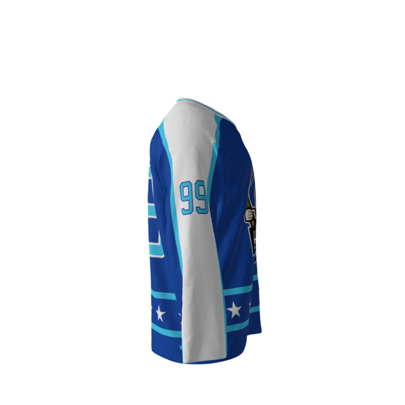 Puck Norris Blue Hockey Jersey – Sublimation Kings