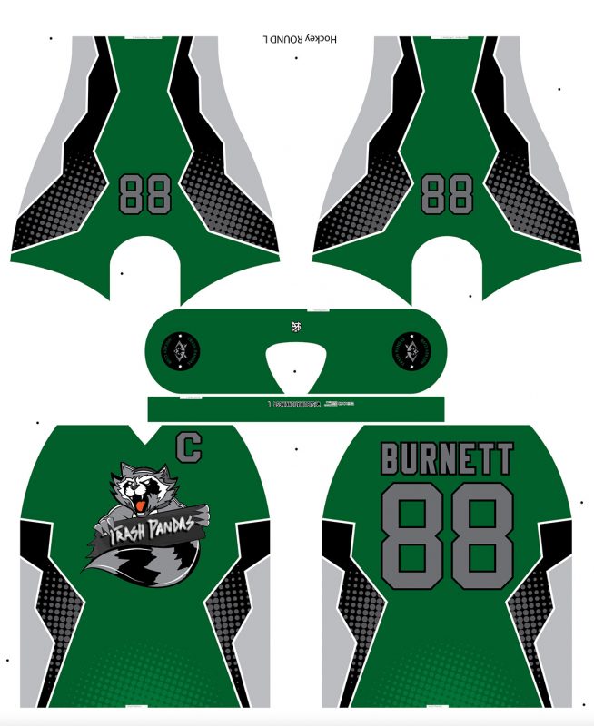 Trash Pandas Green Hockey Jersey – Sublimation Kings
