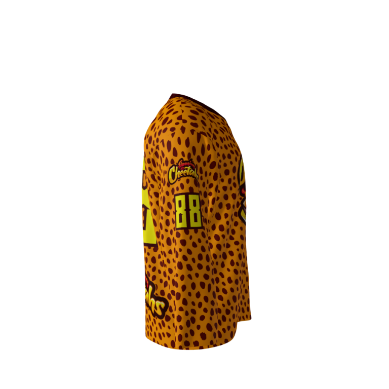 Flaming Hot Cheetahs Orange Hockey Jersey | Sublimation Kings