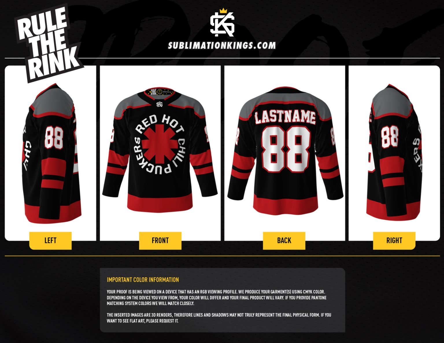 Pro-Style Custom Hockey Jersey Builder – Sublimation Kings