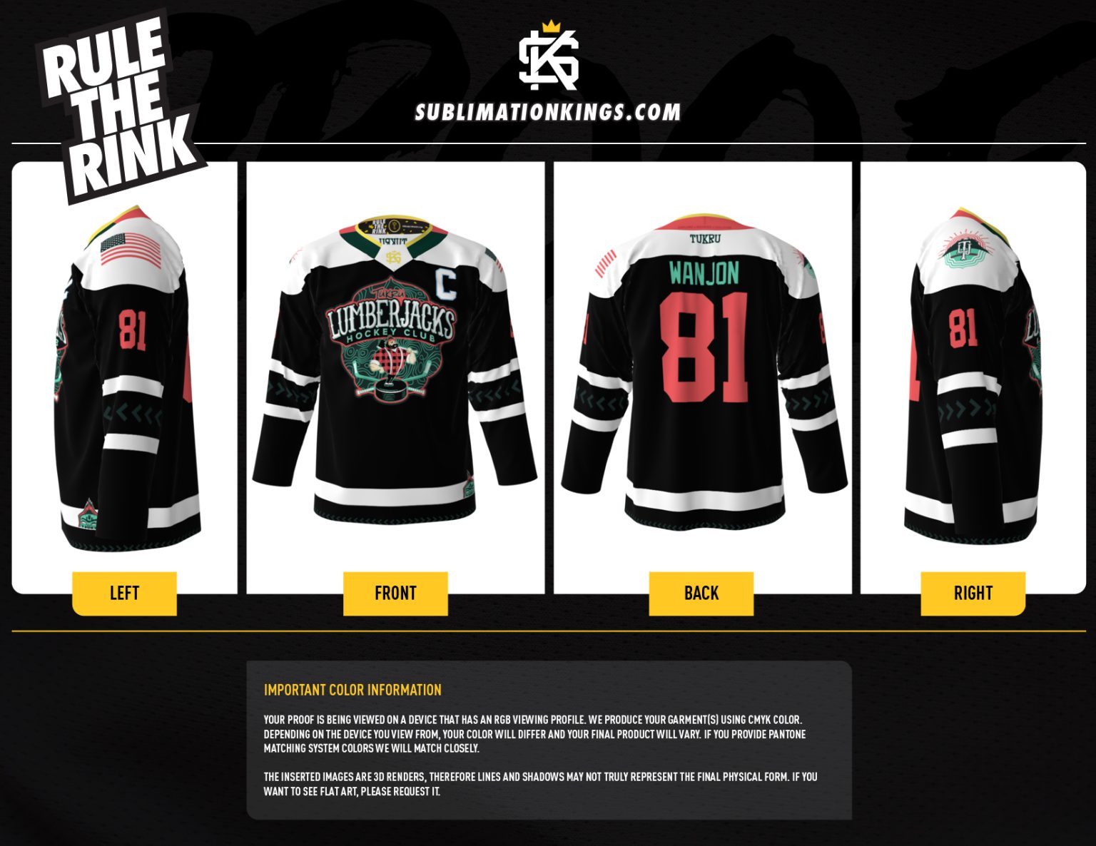 Pro-Style Custom Hockey Jersey Builder | Sublimation Kings